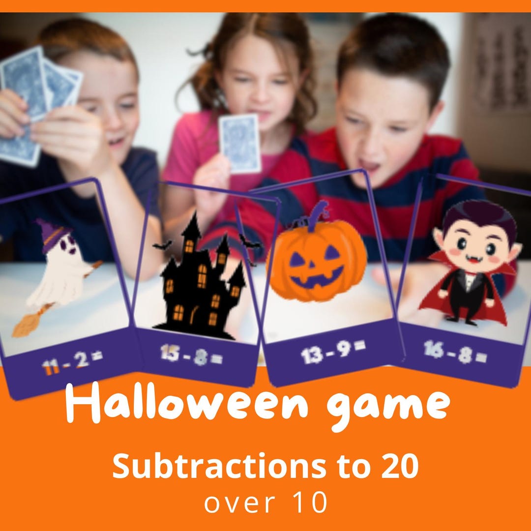 Mathematics Game, Subtractions to 20 Over 10 - Digital Printable ...