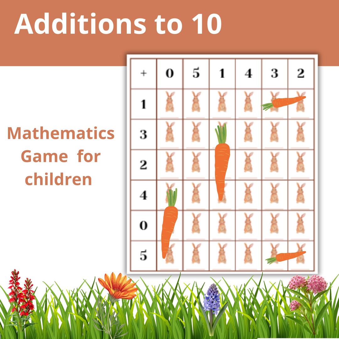Addition Game to 10 | Printable Math Game | Kindergarten Math Center ...