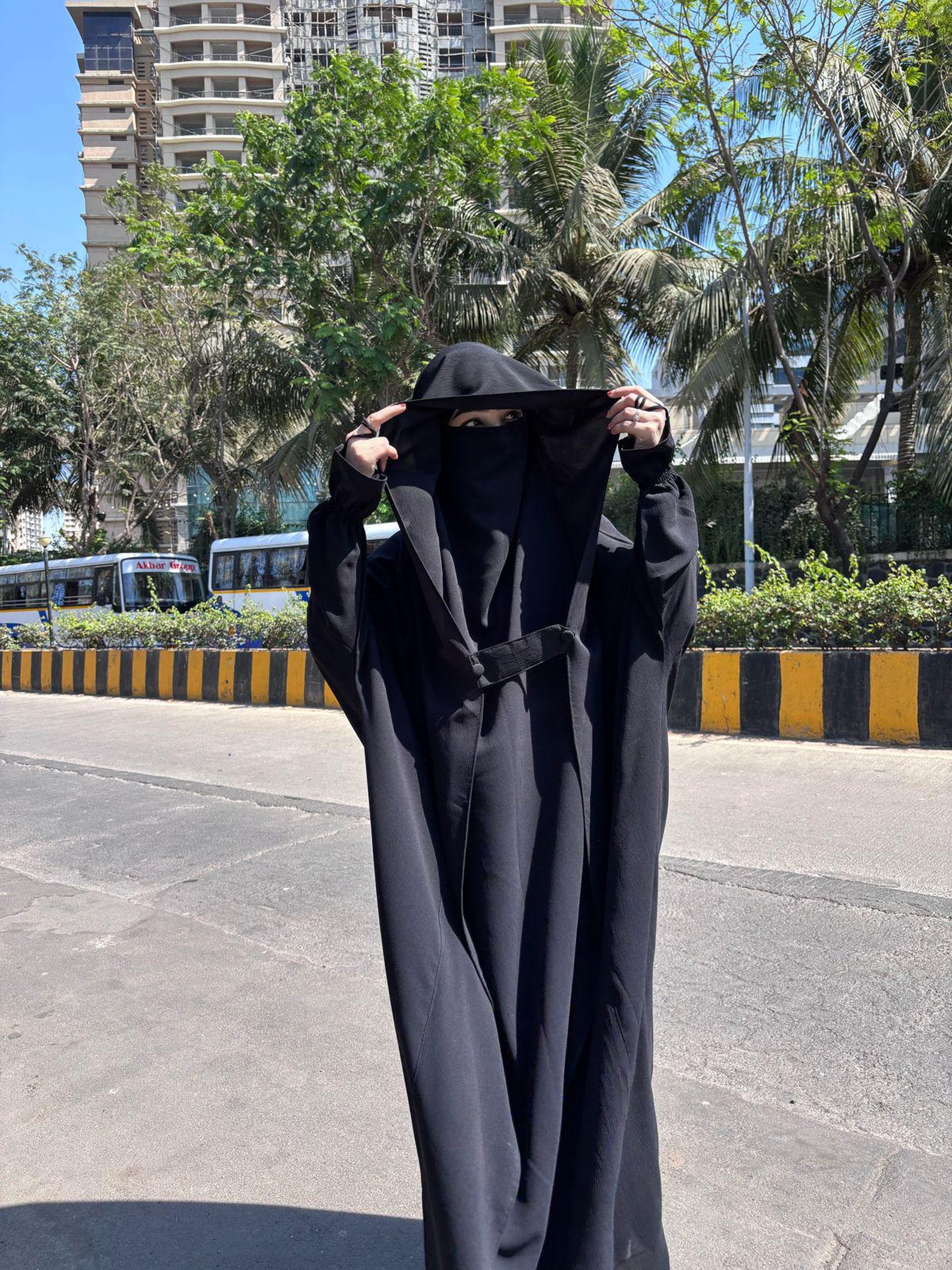 Full Cover Black Nada Fabric Jilbab Abaya: Saudi Style Burqa - Etsy