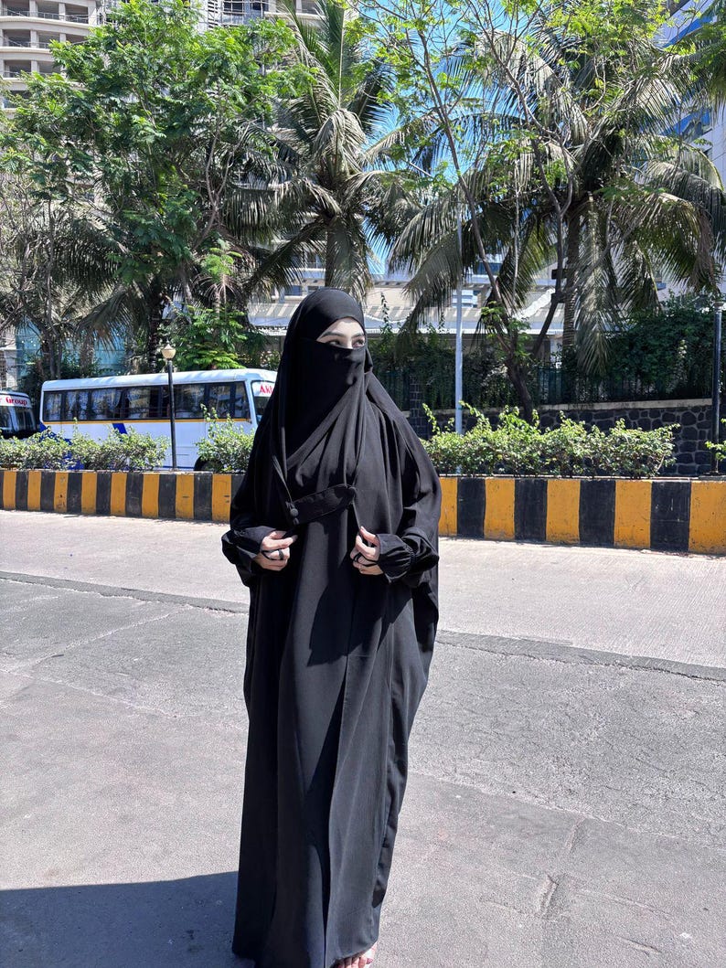 Full Cover Black Nada Fabric Jilbab Abaya: Saudi Style Burqa - Etsy