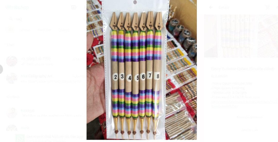 Wooden Nib Calligraphy Qalams - Urdu Arabic Khatati Pens (7PCS 2-8mm ...