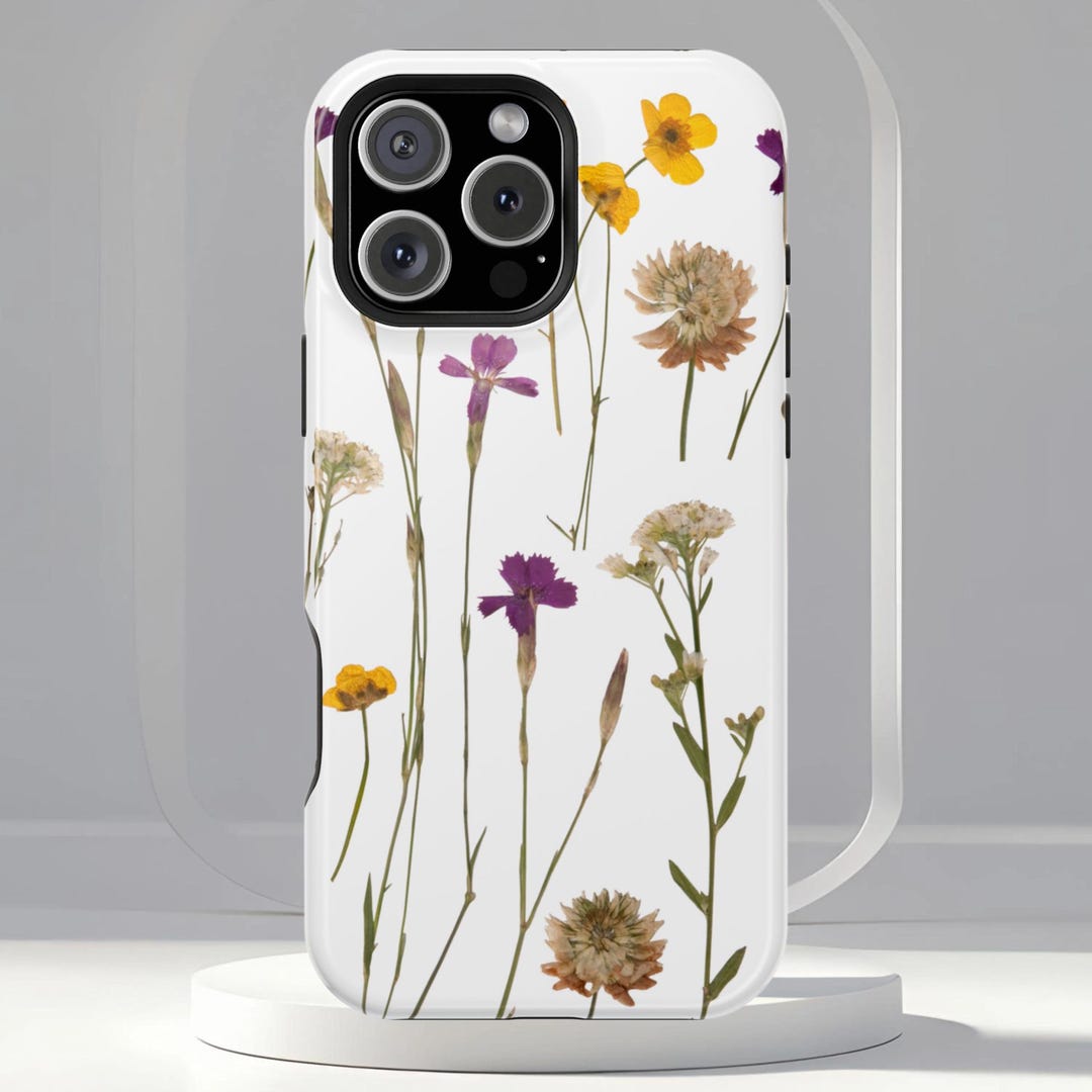 Cottagecore Wildflower Magnetic Phone Case, Hand-drawn Floral Art ...