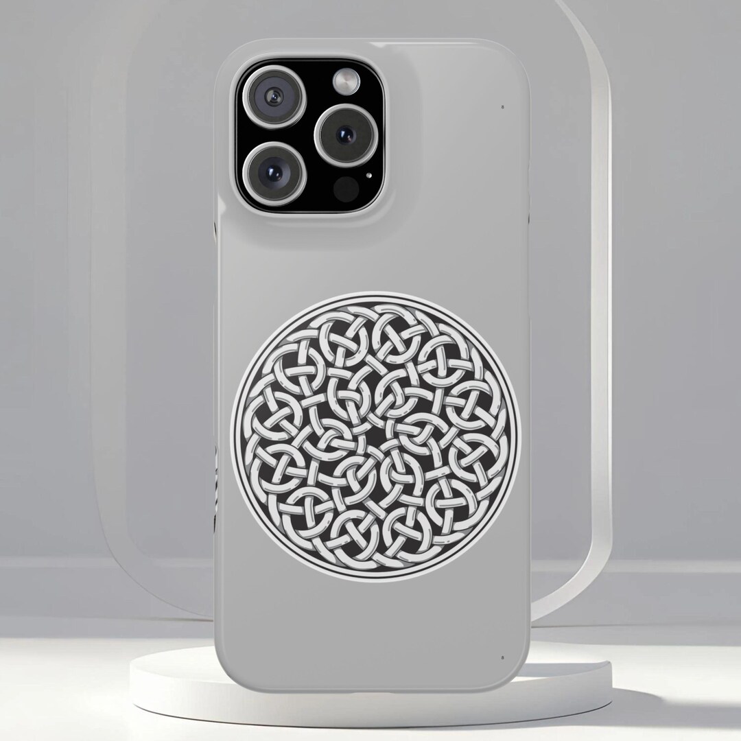 Celtic Knot Silver Medallion Slim Phone Case, Irish Heritage Art Phone ...