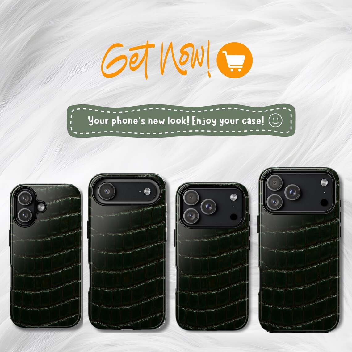 Alligator Print Phone Case, Animal Print Aesthetic Tough Phone Case ...