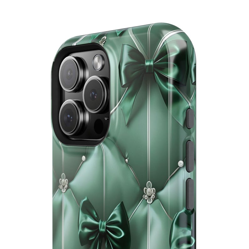 Emerald Green Bow Magnetic Phone Case Coquette Compatible With iPhone ...