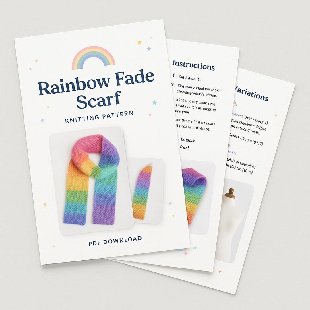 Rainbow Fade Scarf Knitting Pattern (PDF Download) - Etsy
