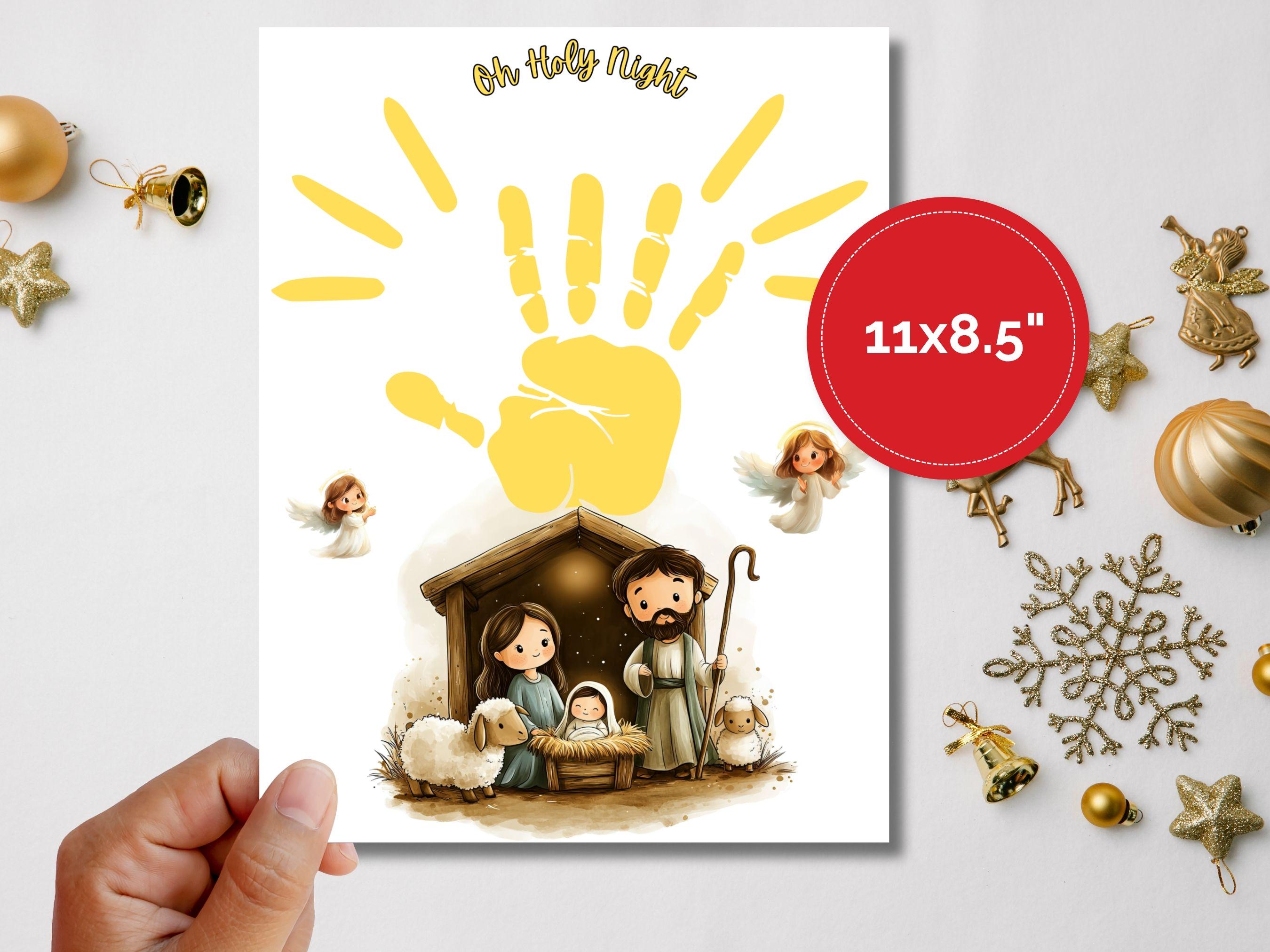Nativity Scene Christmas Handprint Art, Preschool Sunday School Craft ...