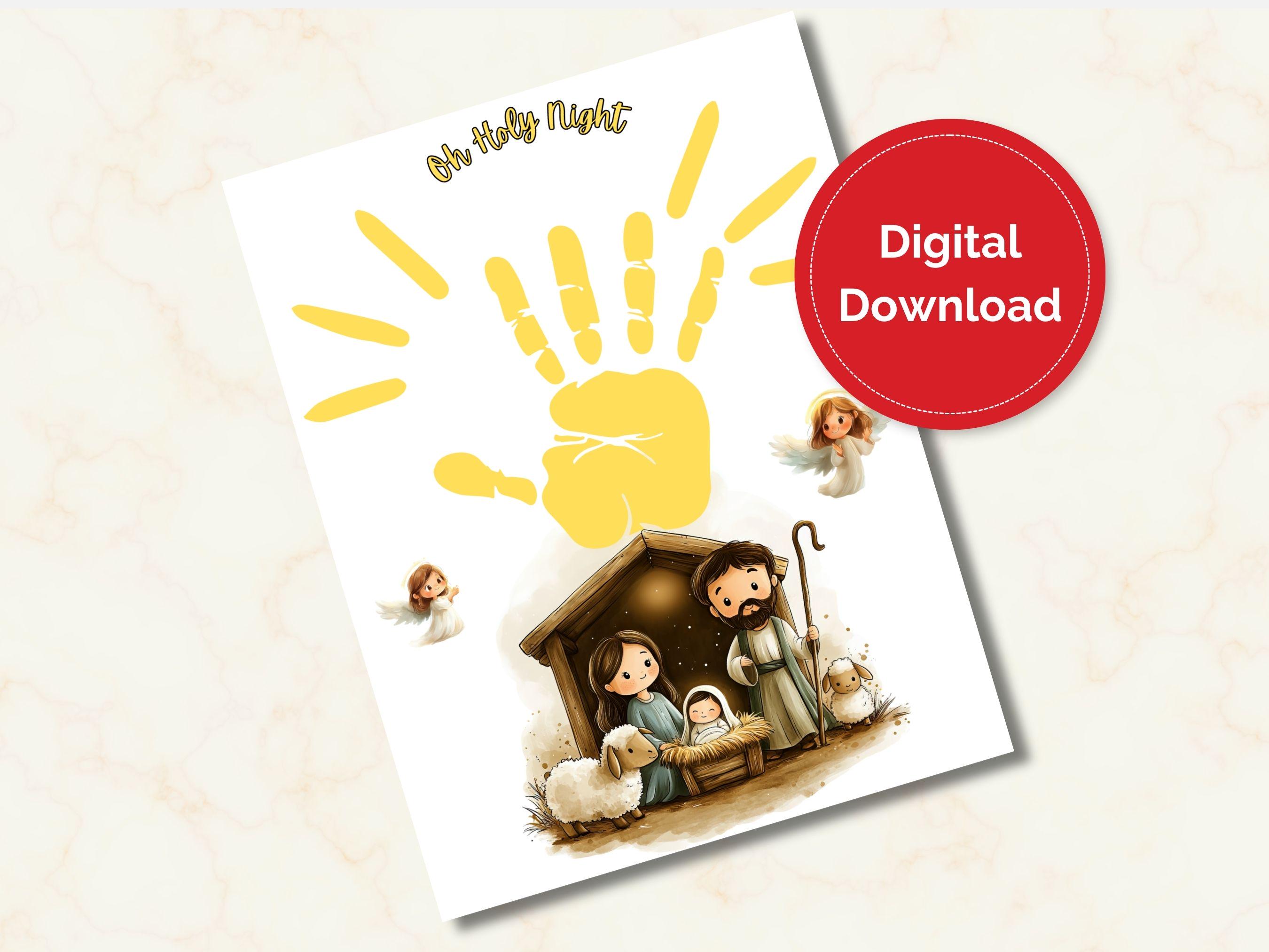 Nativity Scene Christmas Handprint Art, Preschool Sunday School Craft ...