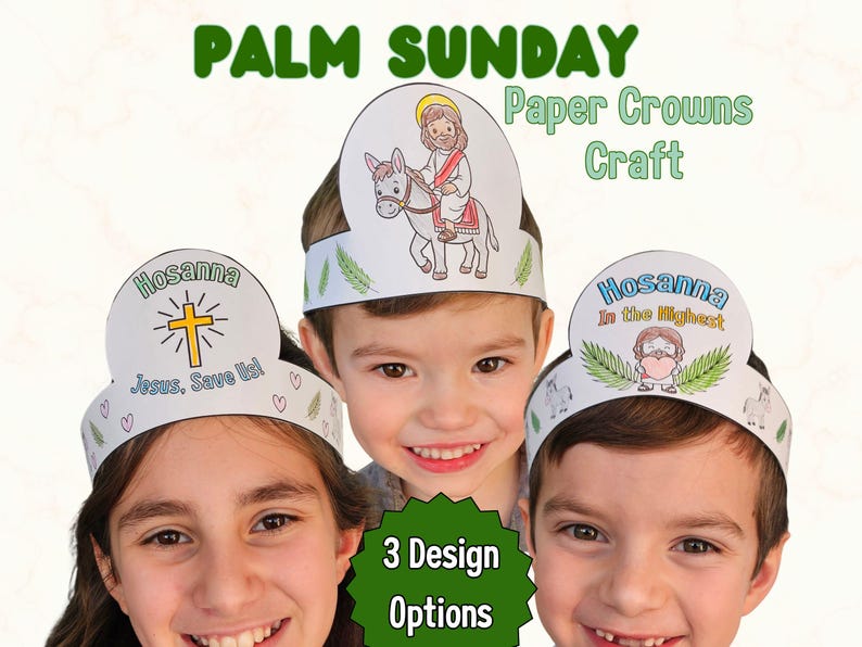Palm Sunday Craft, Holy Week Craft for Kids, Paper Crown Coloring ...