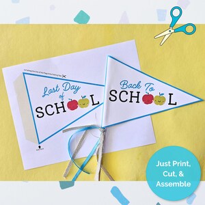 First Day of School Flags, Printable Back to School Pennant Flags ...