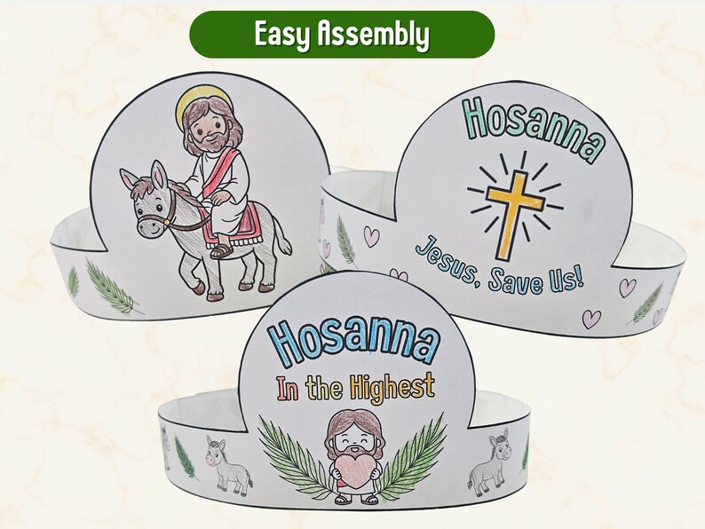 Palm Sunday Craft, Holy Week Craft for Kids, Paper Crown Coloring ...