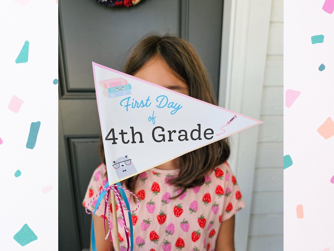 First Day of School Flags, Printable Back to School Pennant Flags ...