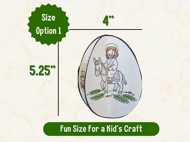Palm Sunday Craft, Easter Story 3D Egg Craft for Kids, Palm Sunday ...