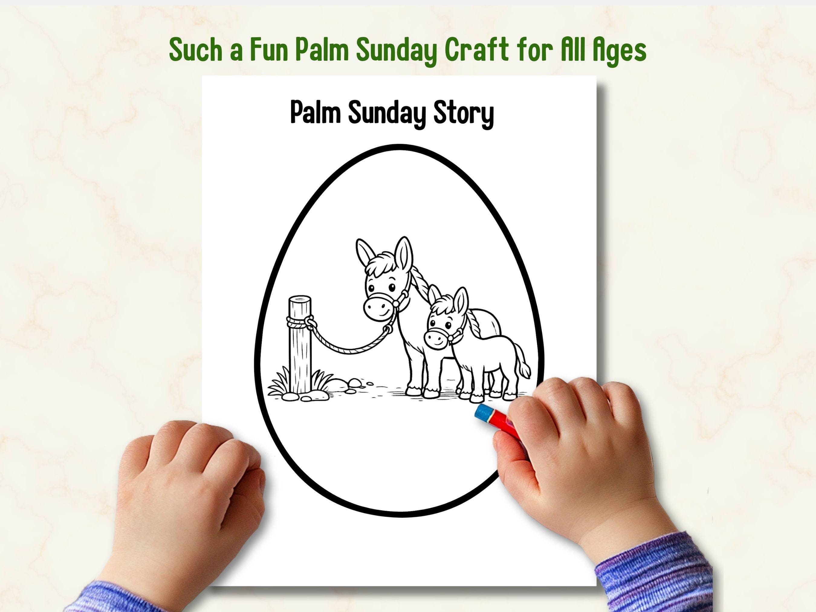 Palm Sunday Craft, Easter Story 3D Egg Craft for Kids, Palm Sunday ...