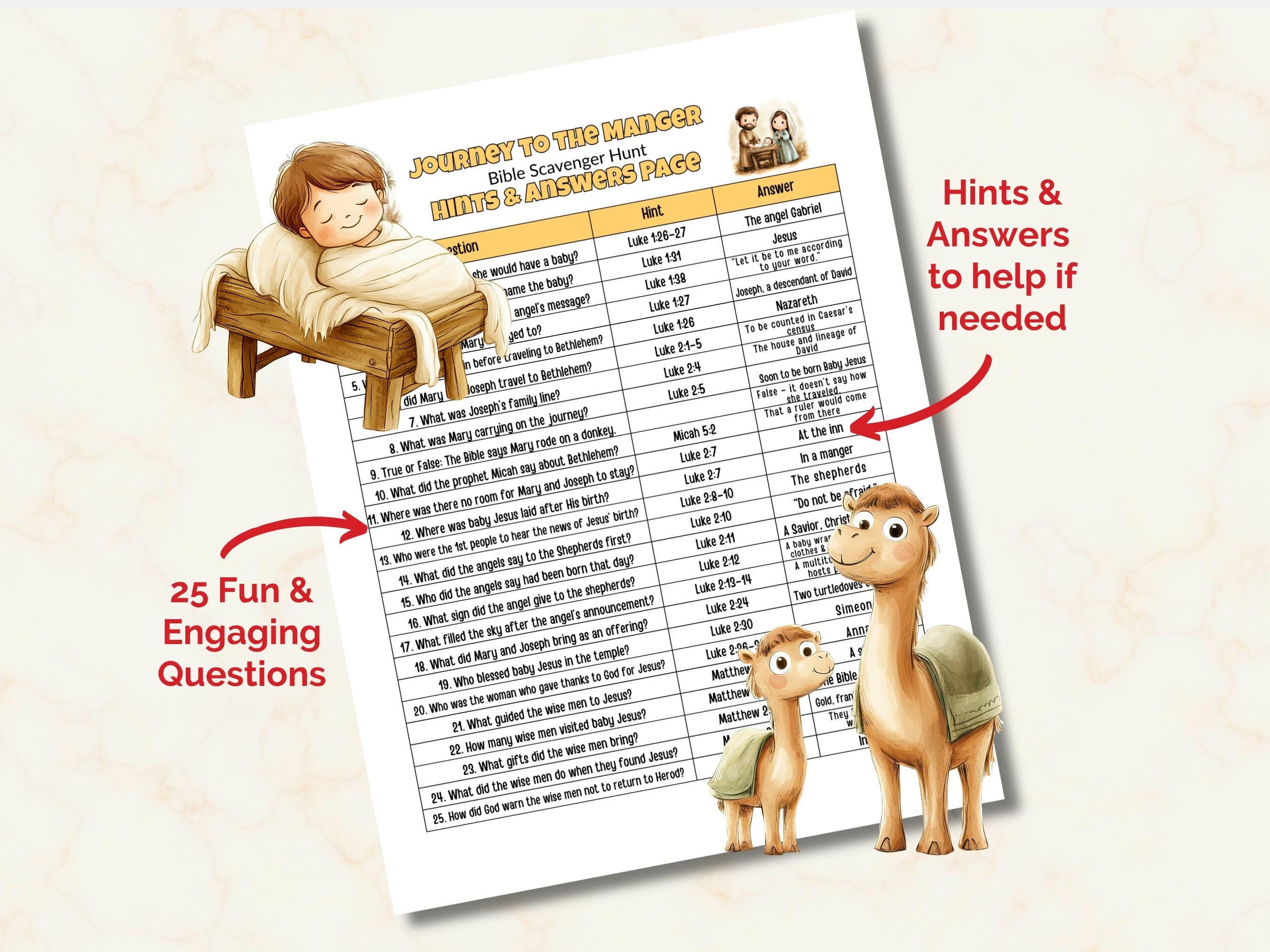 Christmas Trivia for Christians, Christmas Scavenger Hunt Printable ...