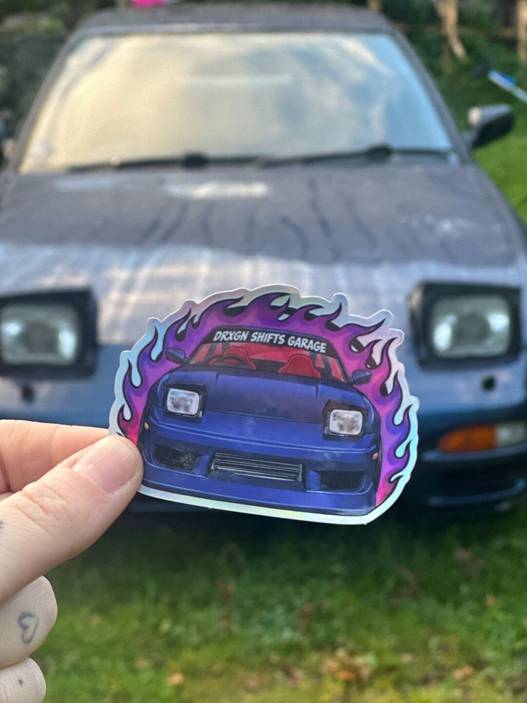 Drxgn Shifts Garage | 180SX S13 Fire Holo Sticker - Etsy