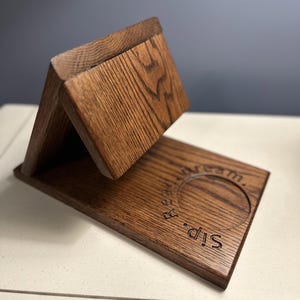 Personalized Oak Wood Book Holder and Tablet Stand for the Book Lover ...