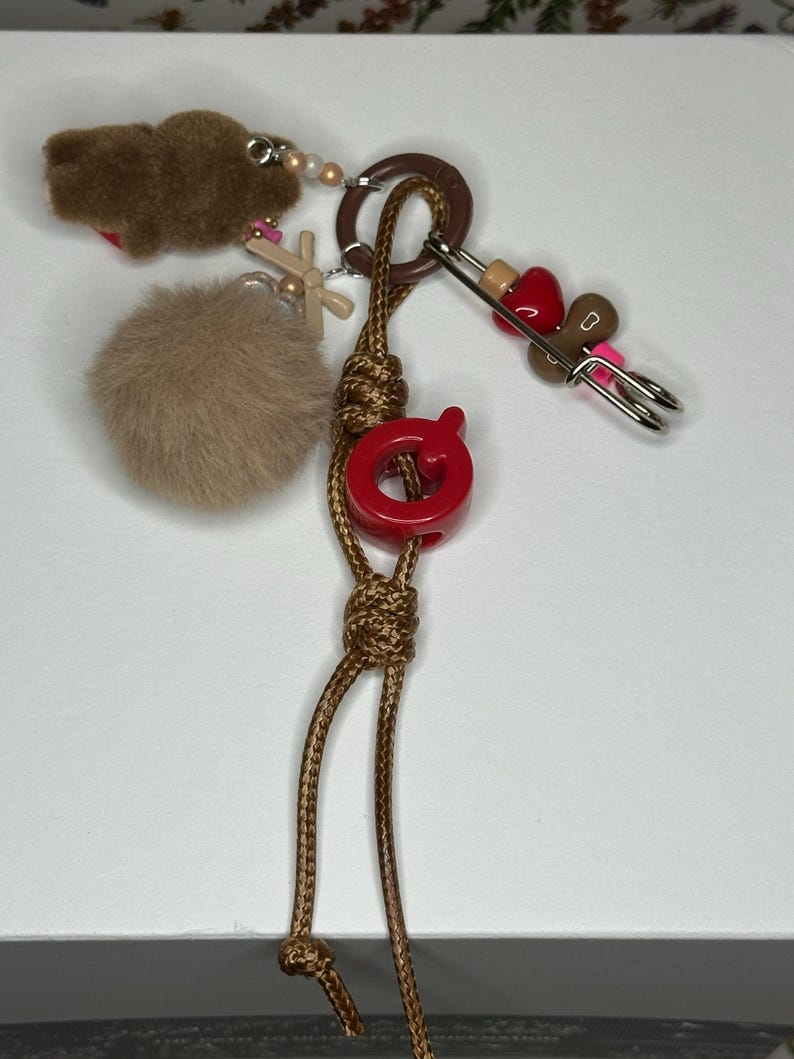 Key Chain / Bag Charm With Heart - Oneonhandmade - Etsy UK