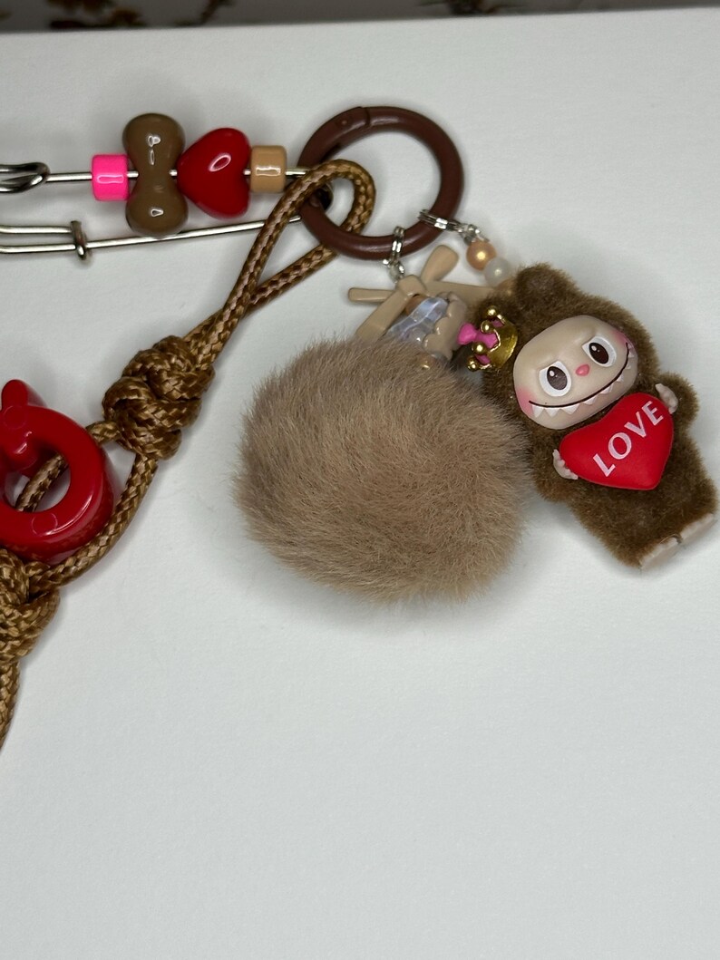 Key Chain / Bag Charm With Heart - Oneonhandmade - Etsy UK