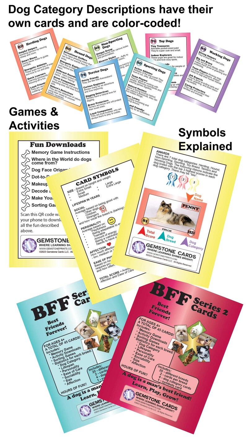 BFF Printable Dog Breed Game Cards Series 1 for Kids Ages 4 and Above ...