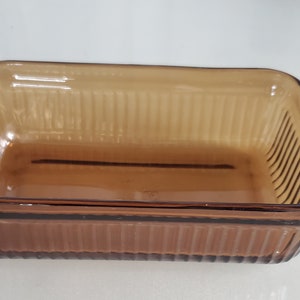 Anchor Hocking 1409 Amber Glass Loaf Pan, Vintage Bakeware, Baking ...