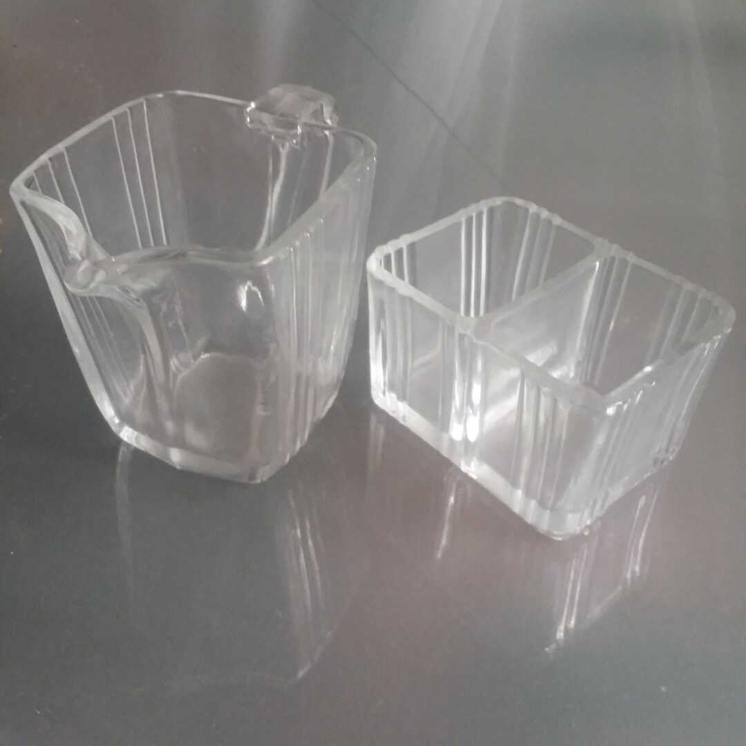 Creamer and Divided Sugar Packet Container, Vintage Kitchen, Glassware ...