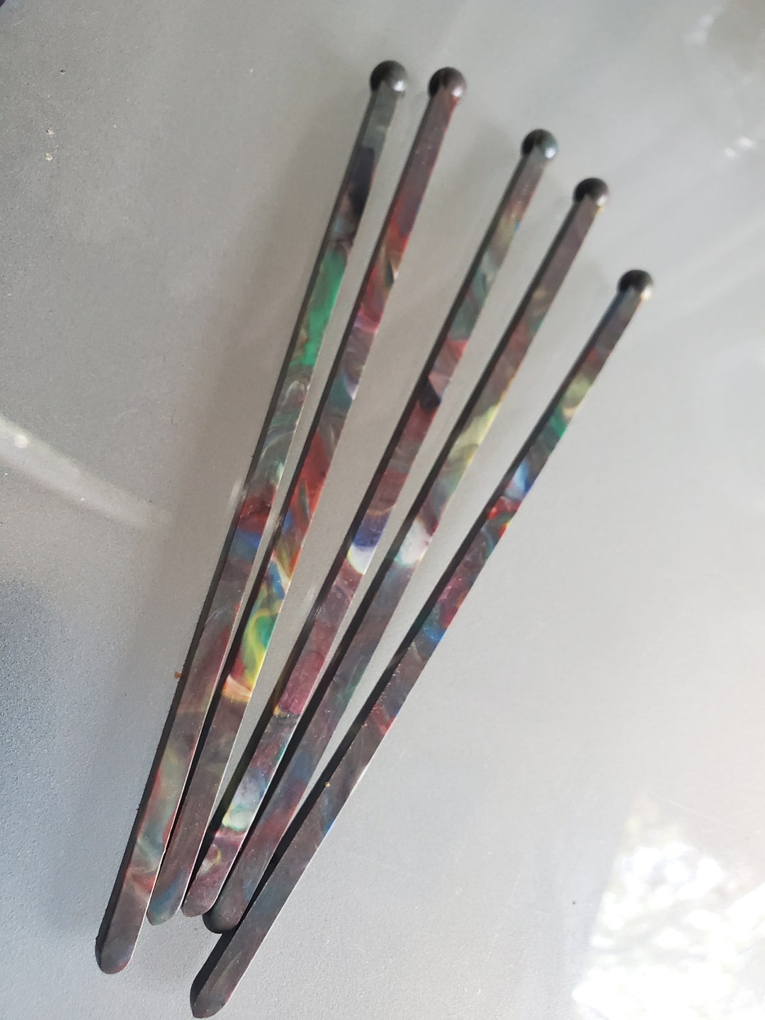 Plastic Marble Swizzle Stick Collection, 5 Cocktail Accessories ...
