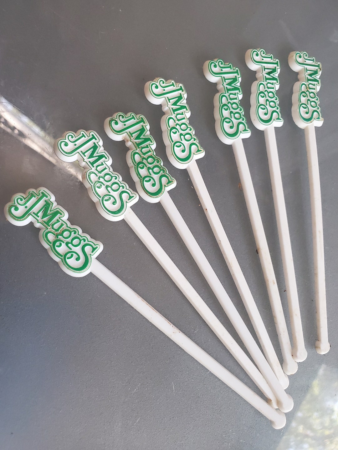 J.J. Muggs Swizzle Stick Collection, Set of Seven, Advertising Cocktail ...