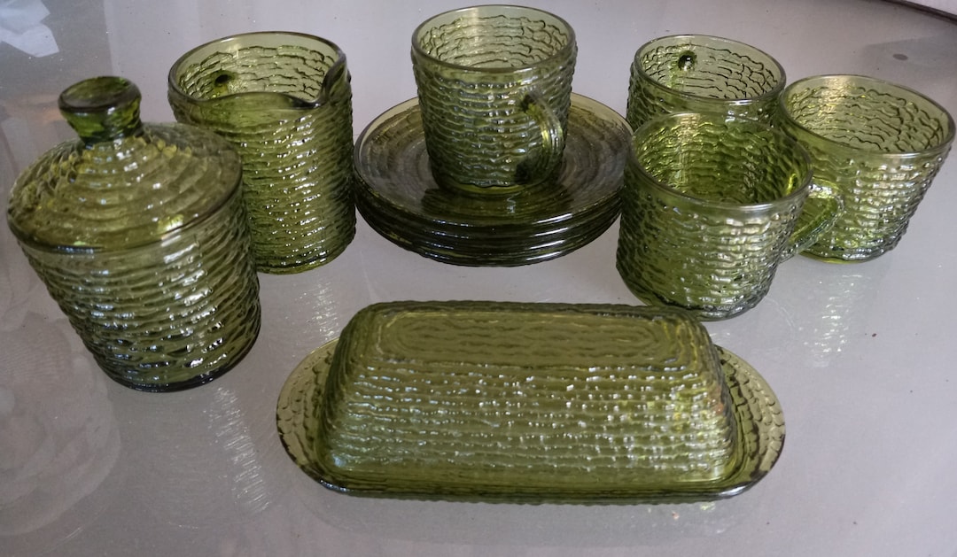 Soreno Green Glassware, Priced per Piece, Vintage Glassware ...