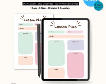 Weekly Lesson Plan Template: Printable Teacher Planner (PDF & Canva ...