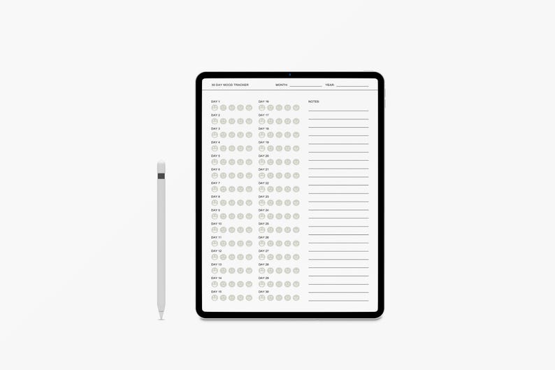 Printable 30 Day Mood Tracker: Self-care Journal (PDF) - Etsy