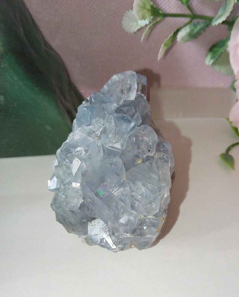 Celestine Cluster – Sky Blue Gem, Exposed Crystals, Rainbow Sparkle ...