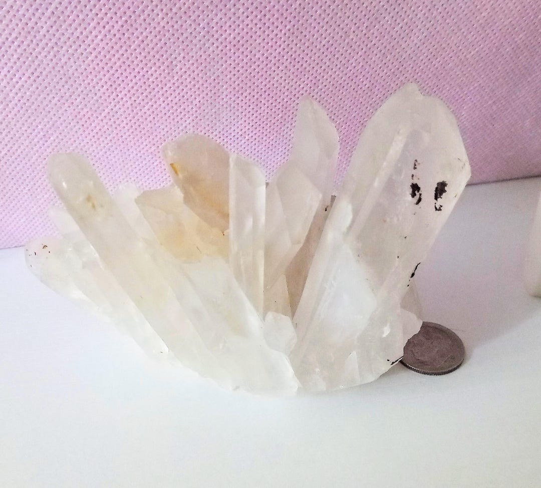 Natural Quartz Cluster With Iron Inclusion, Crystal Specimen, Tiny ...