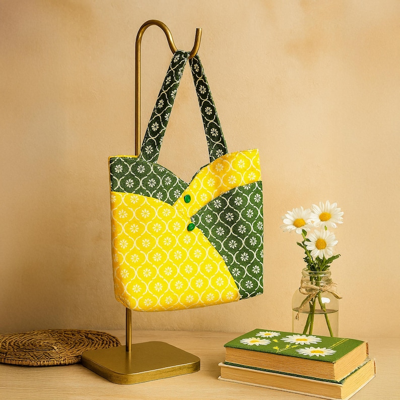 Japan Style Bag Sewing Tutorial PDF - Denim Patchwork Design Tote ...