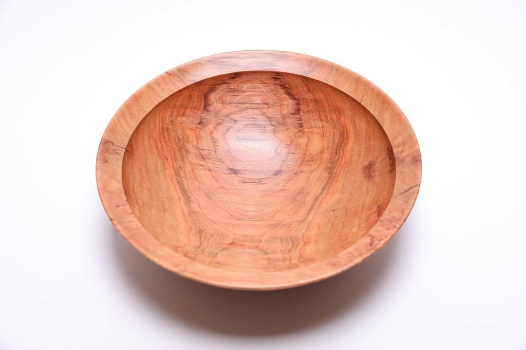 Curly Wild Black Cherry Fruit and Wooden Salad Bowl #2644 (11" X 3 1/8 ...