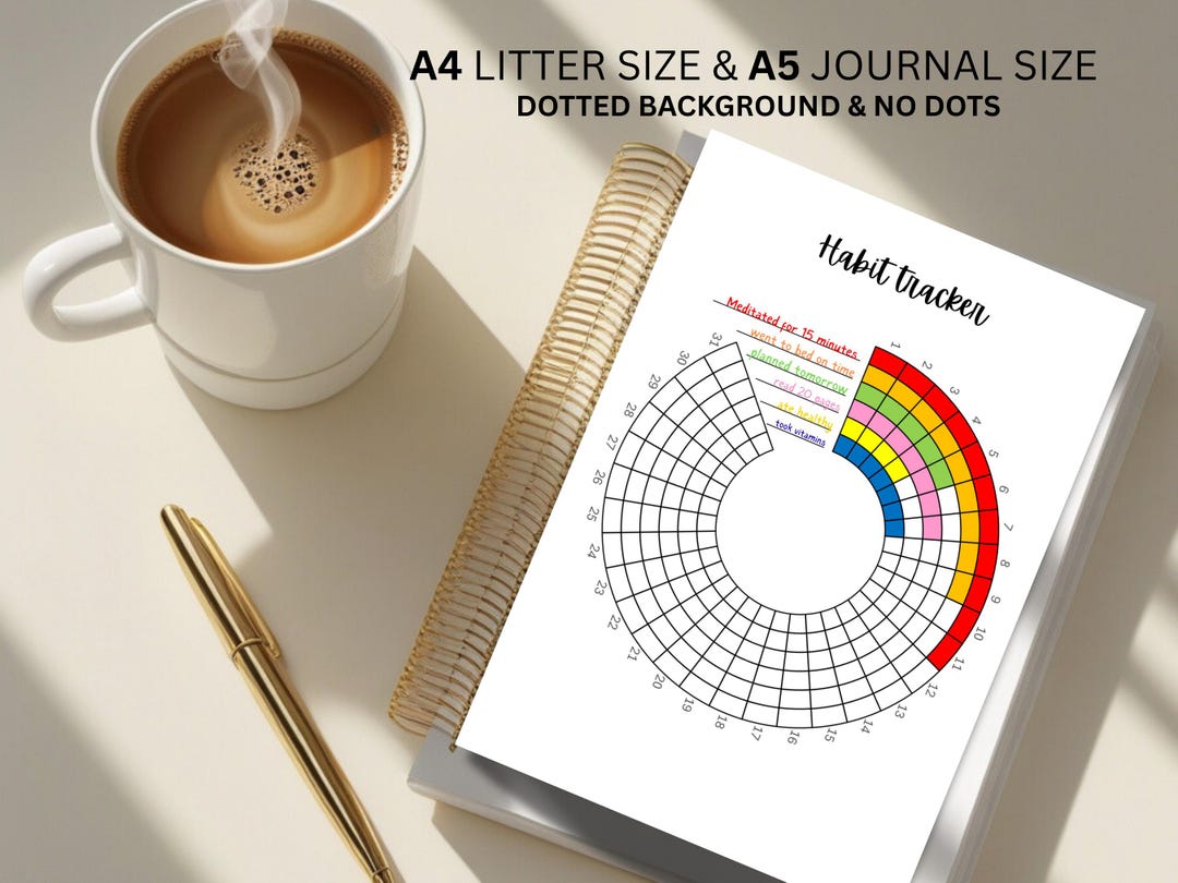 Habit Tracker - PRINTABLE Journal Page - Monthly Tracker - Monthly Goal ...