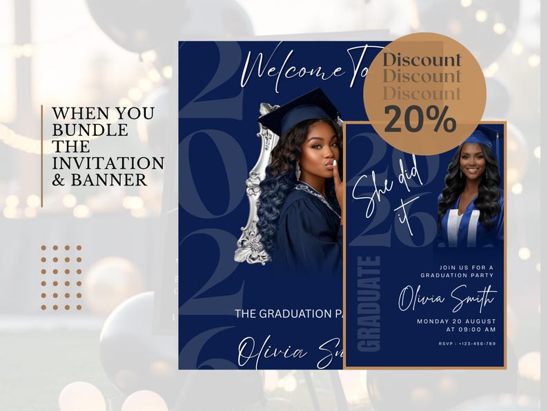 Graduation Party Welcome Sign Template | Editable Photo Graduation ...