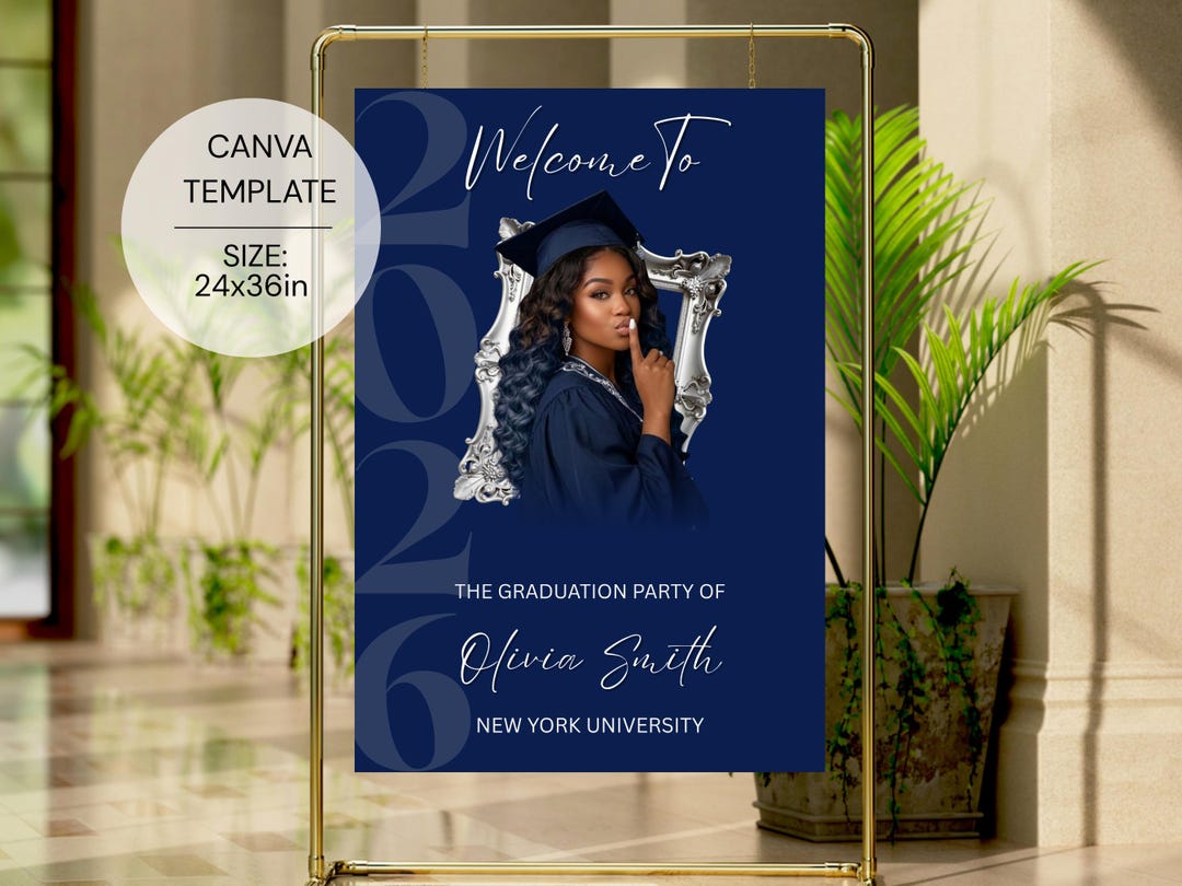 Graduation Party Welcome Sign Template | Editable Photo Graduation ...