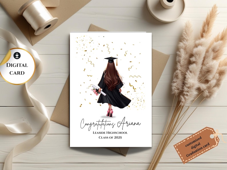 Downloadable Personalized Graduation Card Class of 2025 Custom ...