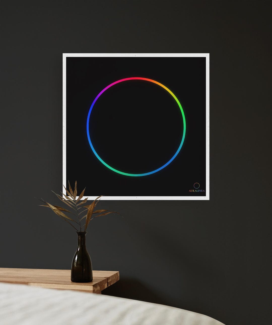 Neon Eclipse Wall Art – Digital Download | Colorful Circle Glow Print ...