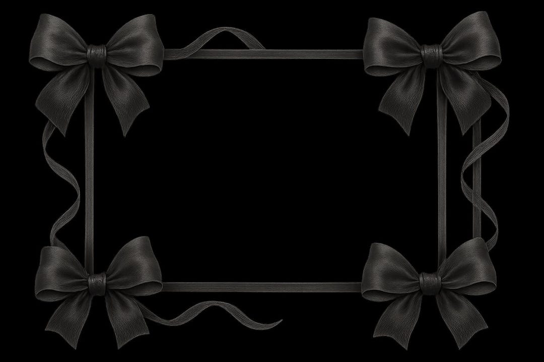 Face Cam Border/webcam Overlay Bows Frame-black-rectangular Horizontal ...