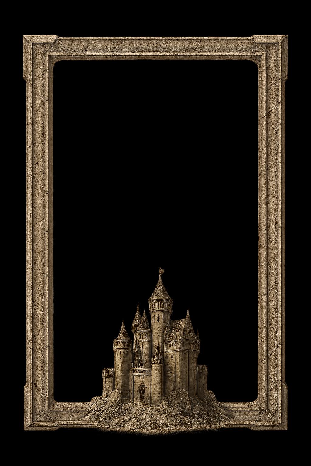 Face Cam Border/webcam Overlay Stone Castle Frame Horizontal ...