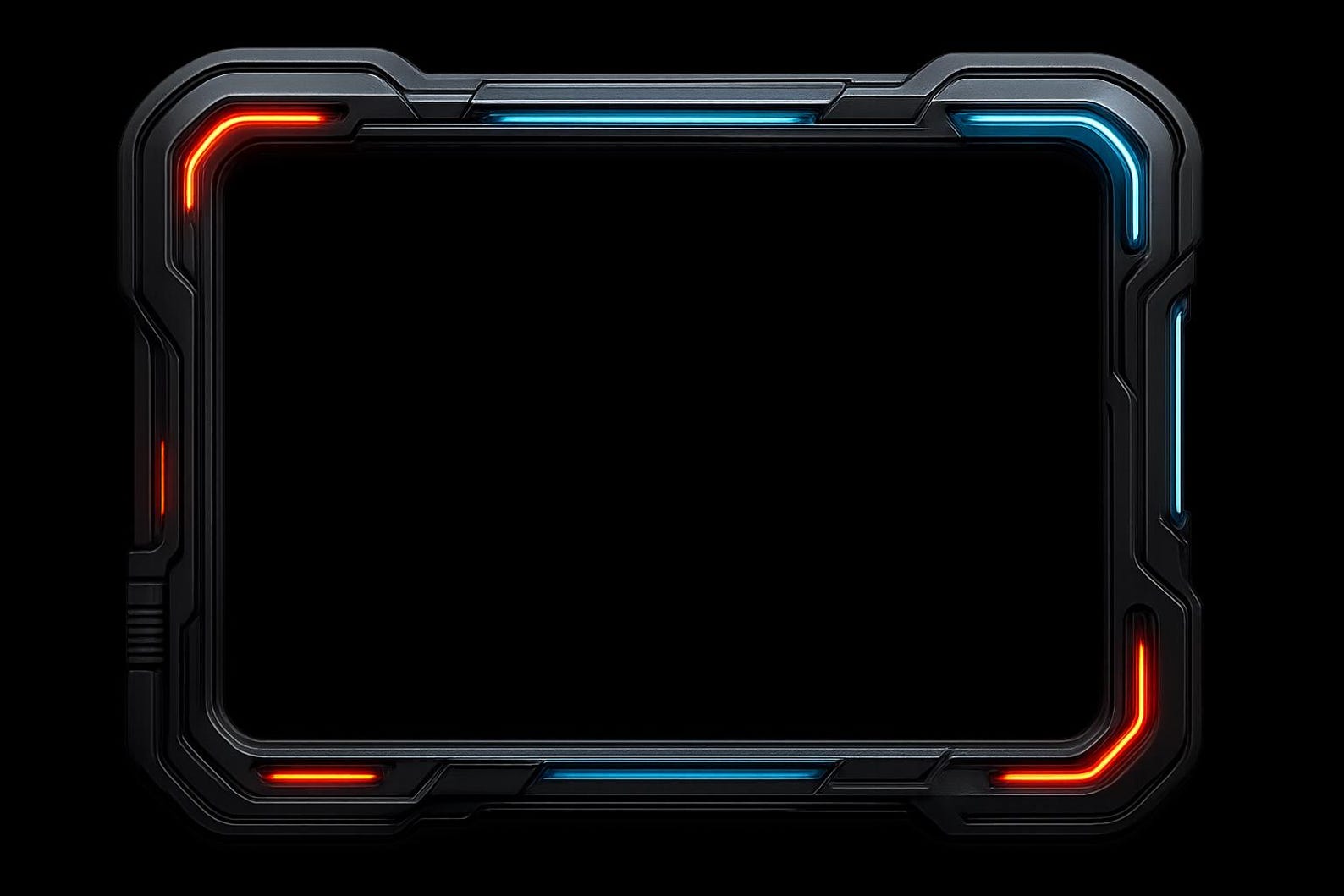 Face Cam Border/webcam Overlay Cyber Neon Rectangular Horizontal - Etsy