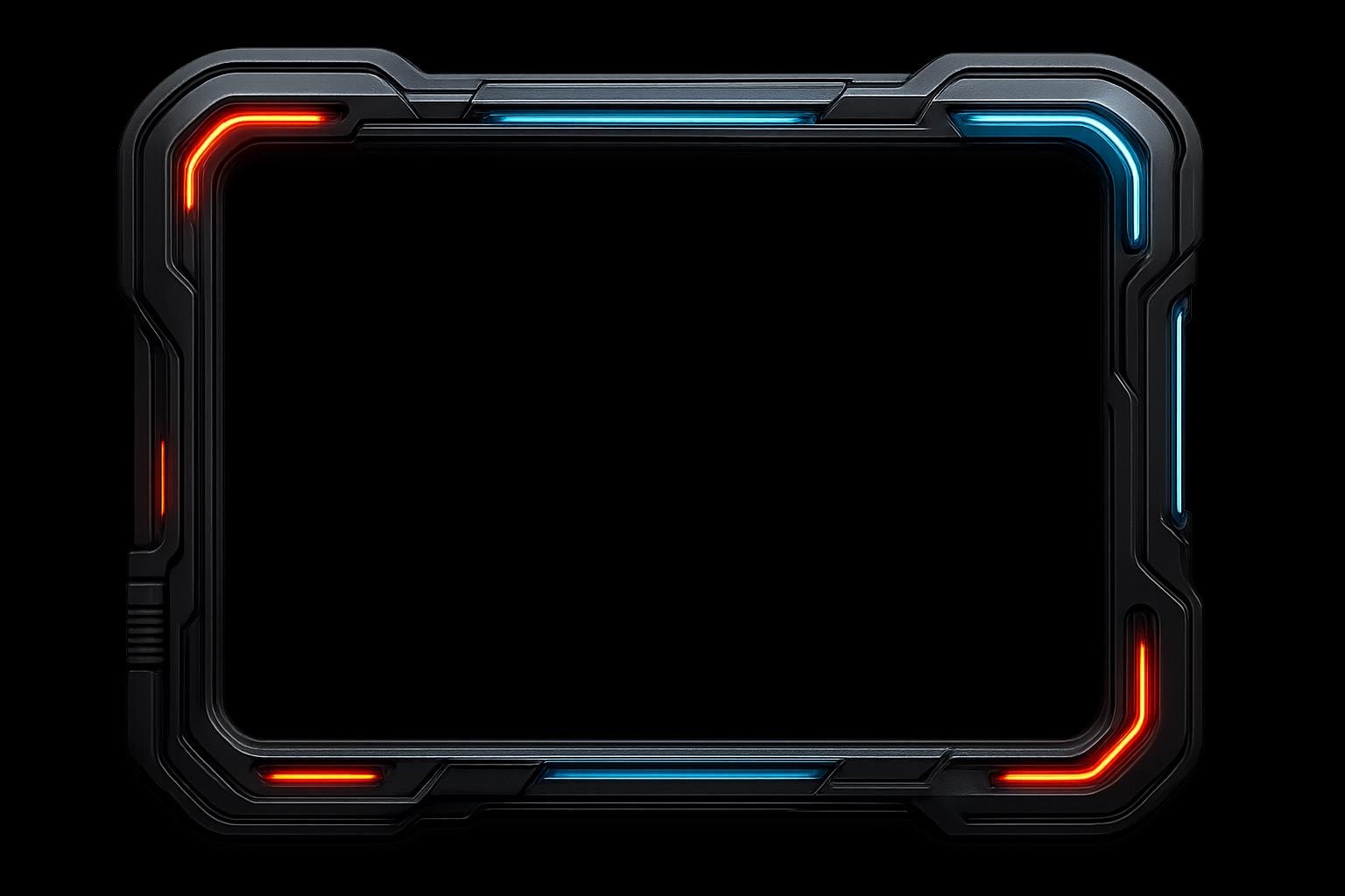 Face Cam Border/webcam Overlay Cyber Neon Rectangular Horizontal - Etsy