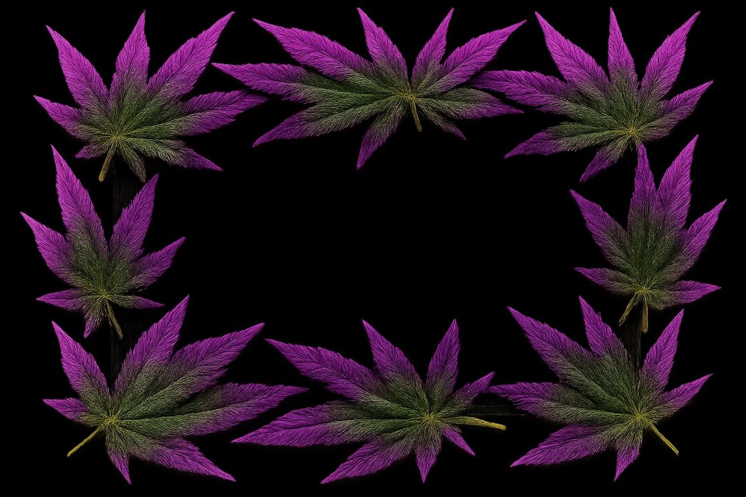 Face Cam Border/webcam Overlay Cannabis Purp Rectangle Frame - Etsy