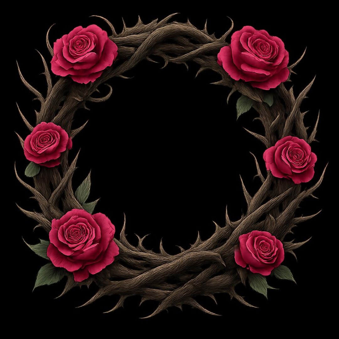 Face Cam Border/webcam Overlay Thorns and Pink Roses Round Frame - Etsy
