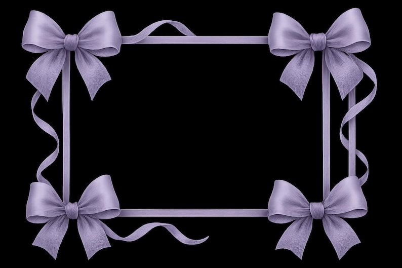Face Cam Border/webcam Overlay Bows Frame-purple-rectangular Horizontal ...