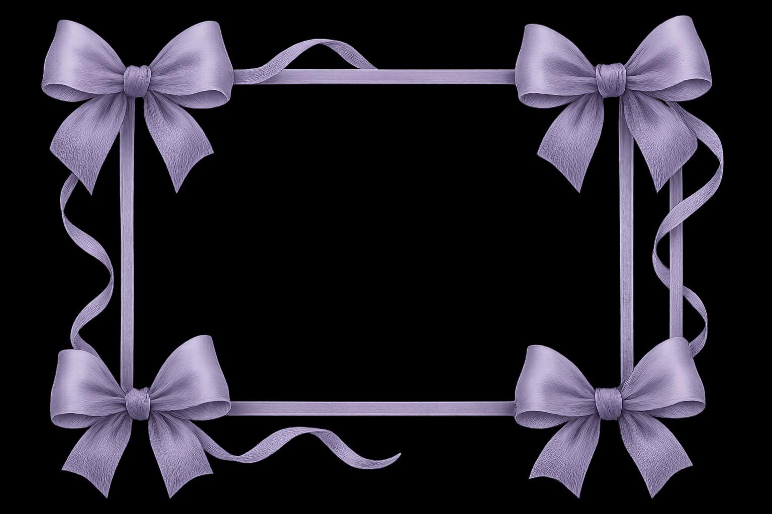 Face Cam Border/webcam Overlay Bows Frame-purple-rectangular Horizontal ...
