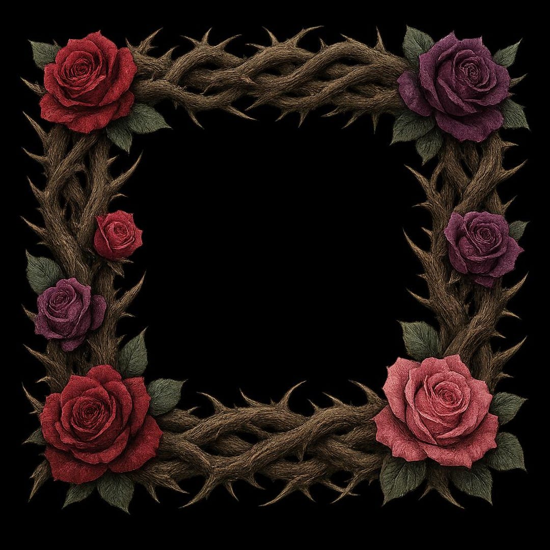 Thorn and Rose Frame Square Webcam Overlay/ Face Cam Border - Etsy