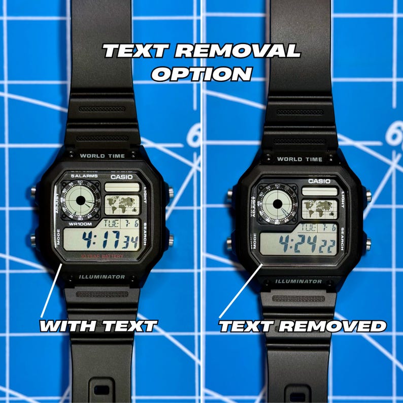 Custom Casio Royale "spectra" AE1200: Blue/purple Gradient LCD Mod - Etsy